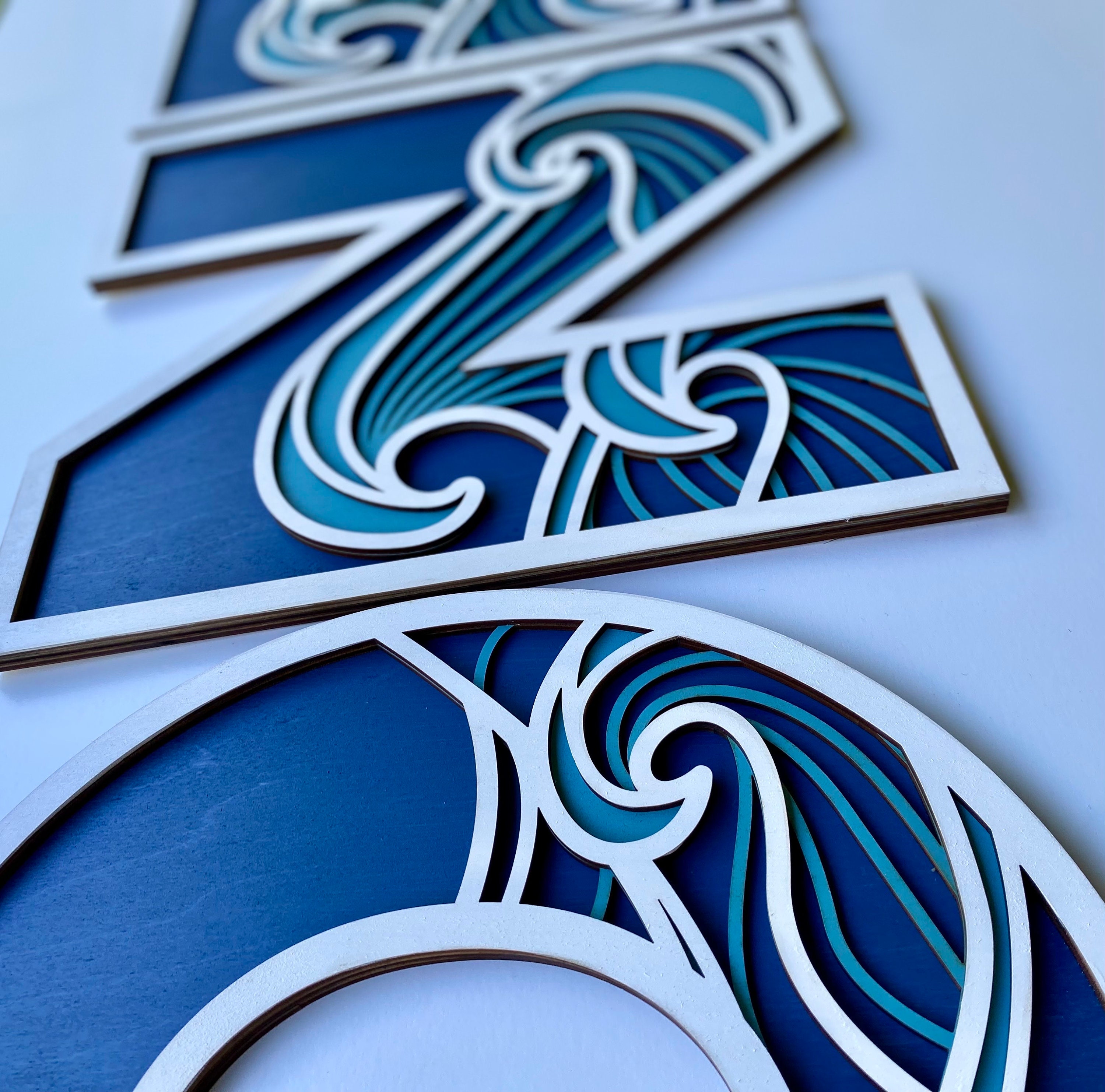 Ocean Wave Letters: Layered Wood, Beach Theme Decor - Etsy