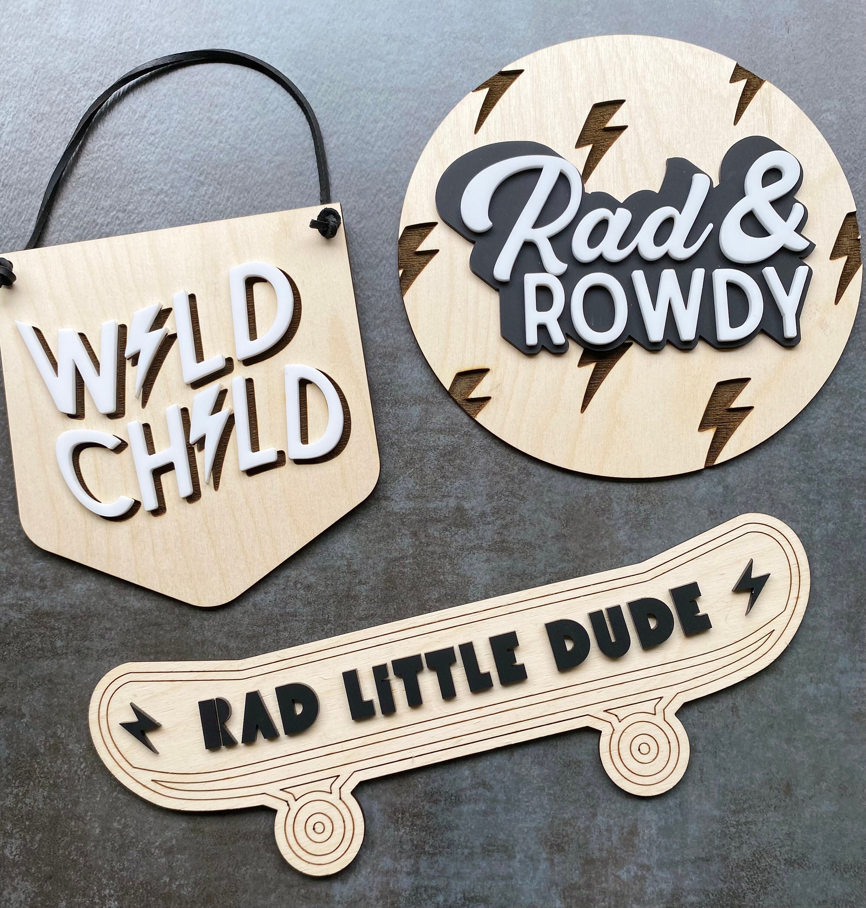 Rad & Rowdy Nursery Sign: Engraved Wood and Acrylic Decor Rad Little ...