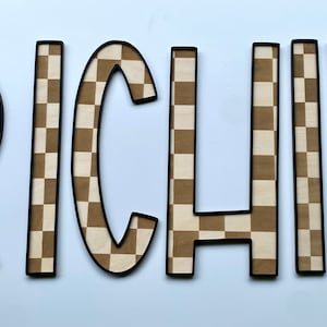 Checkered Letters Rad Little Dude Letters Wood Letters Checkered Name ...