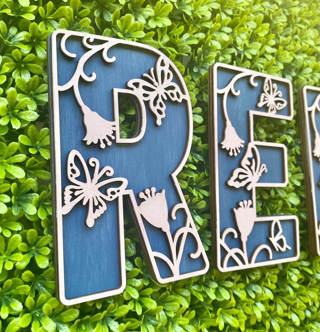 Butterfly Letters and Numbers - Custom Name for Kids - Girl Room Decor ...