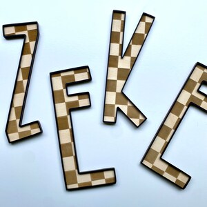 Checkered Letters Rad Little Dude Letters Wood Letters Checkered Name ...
