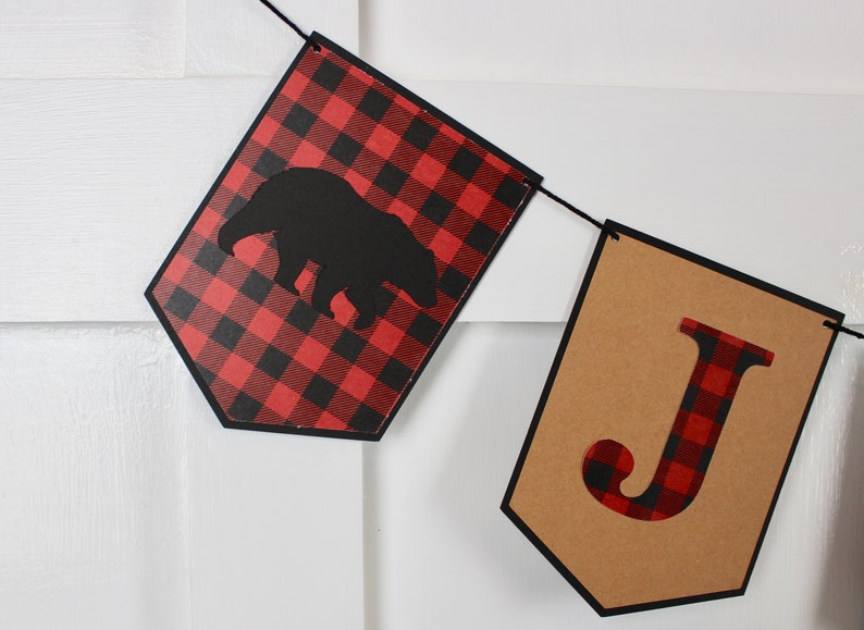 Red Buffalo Plaid Custom Name Party Red and Black Buffalo - Etsy