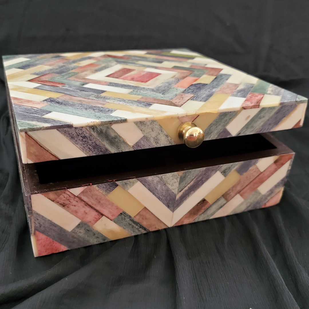 Bone Inlay Tray With Matching Bone Inlay Box for Jewelry - Handmade ...
