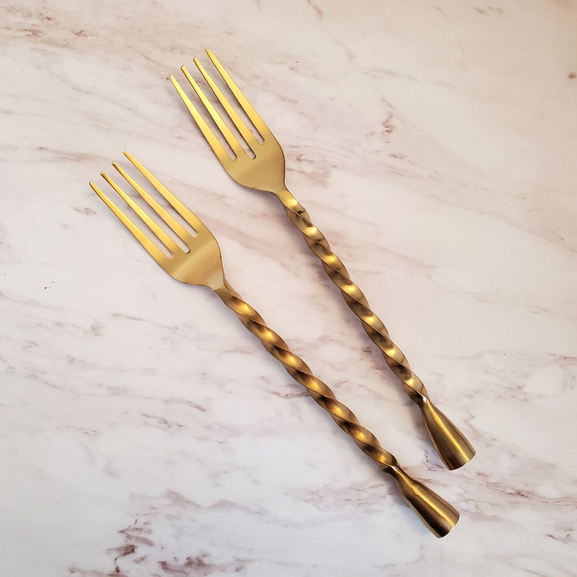 Gold Wedding Cake Forks - Custom Wedding Flatware - Engraved Wedding ...