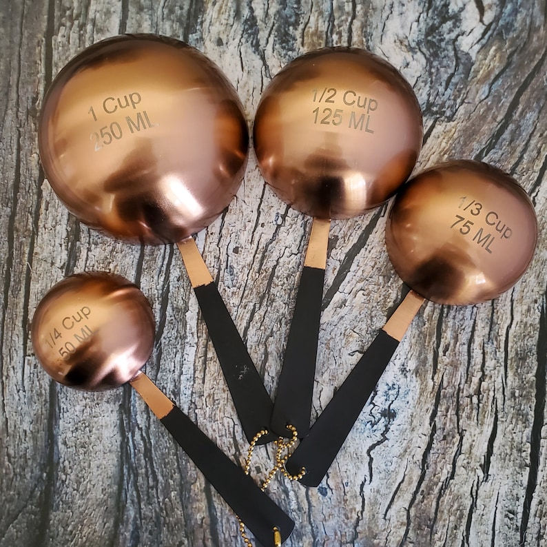 Measuring Cup Set Black & Copper Color Measuring Cups 50 - Etsy
