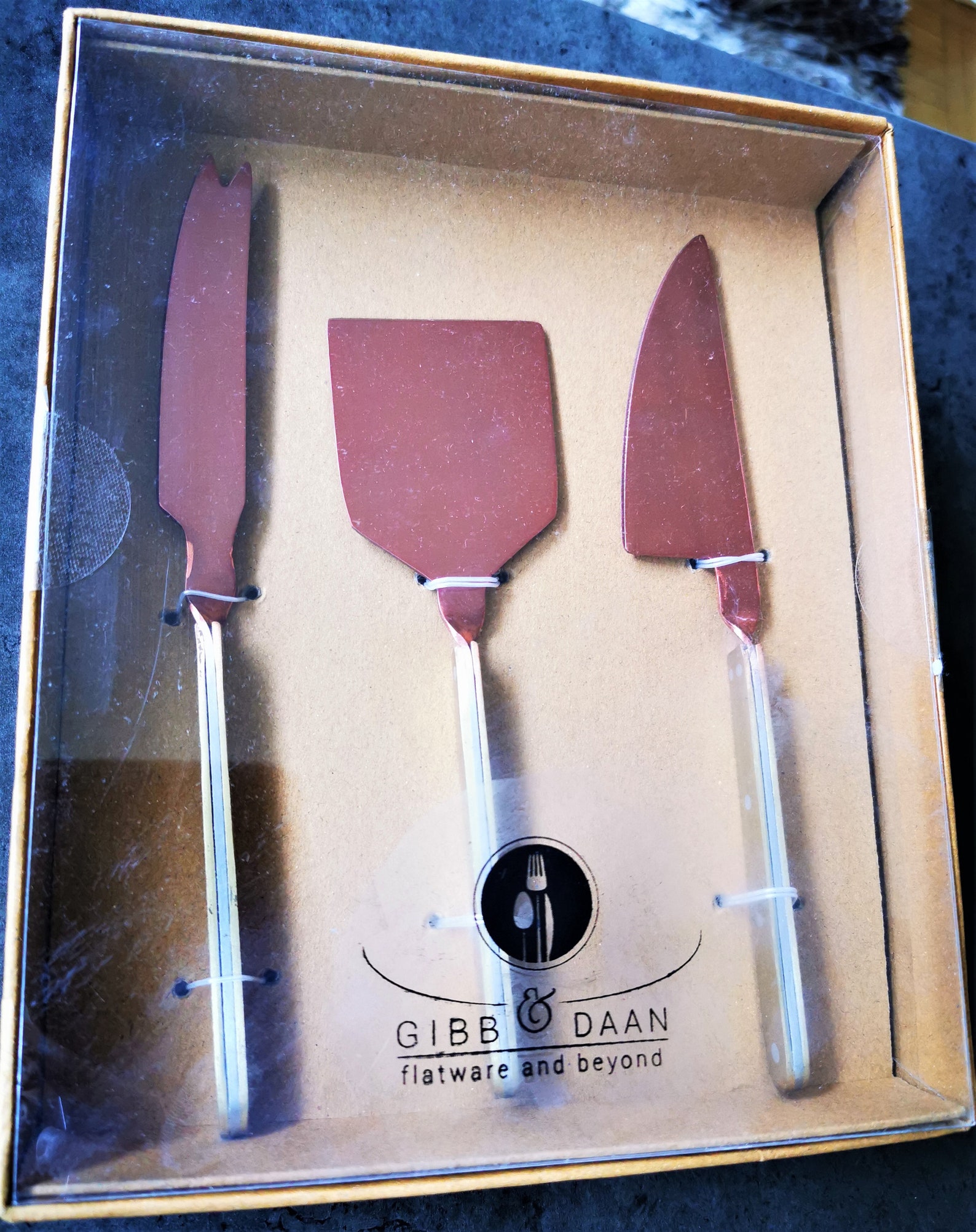 Custom Cheese Knife Set Brass Handles With Rivets Reddish | Etsy
