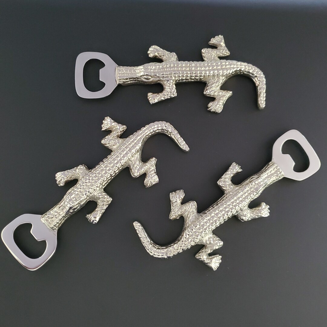 Alligator Bottle Opener - Aluminum Bottle Opener - Silver Bottle Opener ...