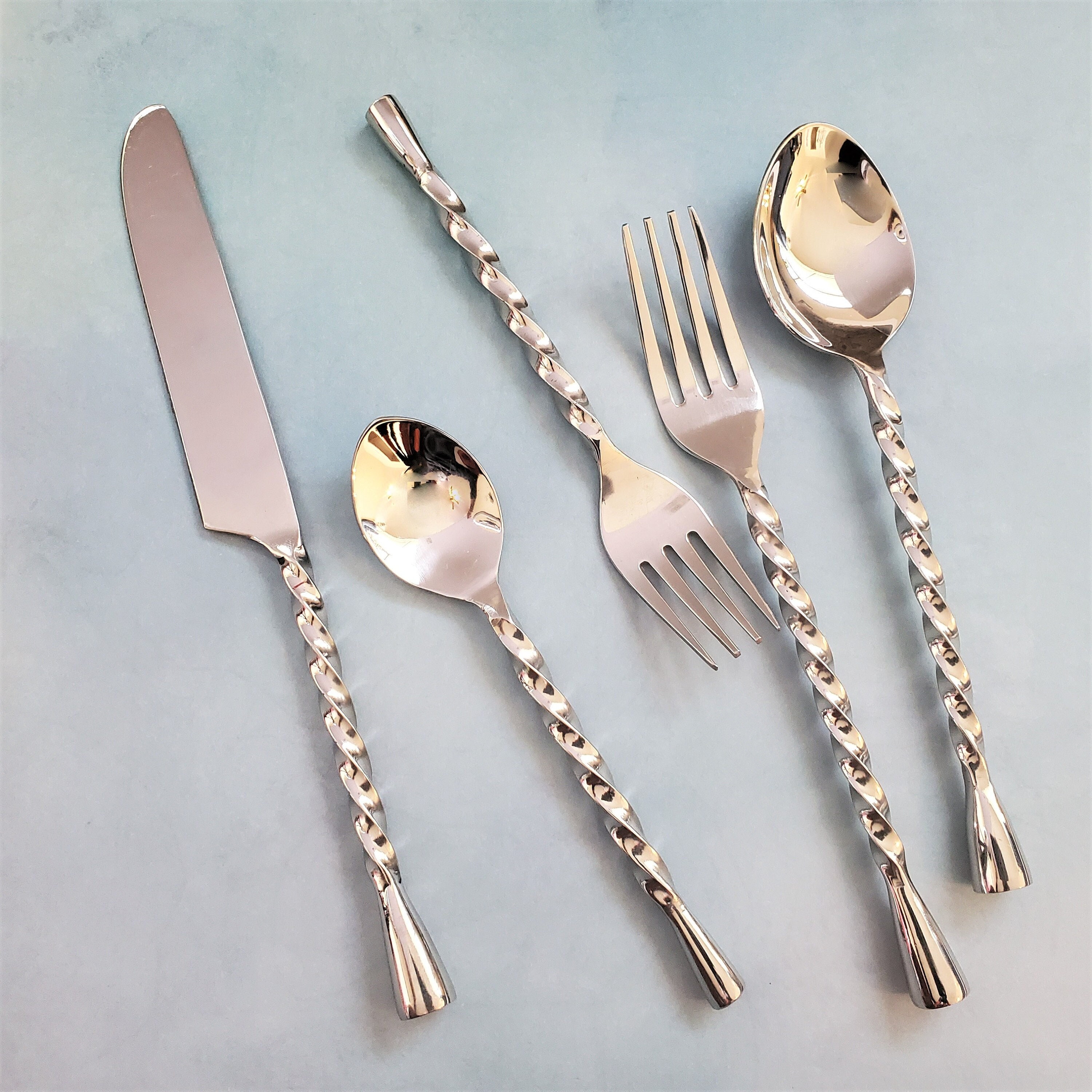 Personalized Cutlery Set Tear Drop Cutlery Set 5 Piece | Etsy