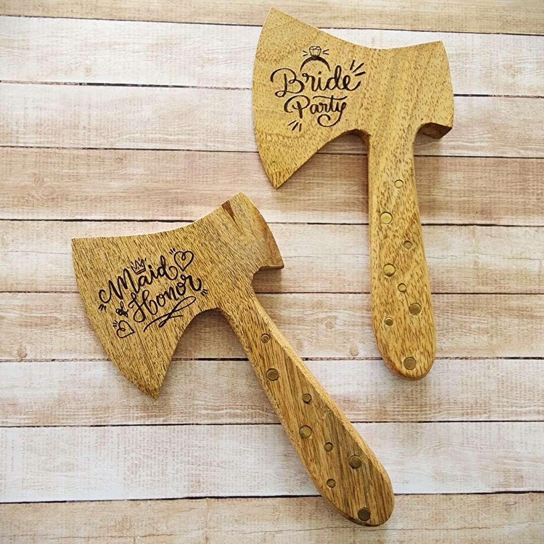 Personalized Wood Axe Spreader Set - Wood Cheese Knives Set - Laser ...