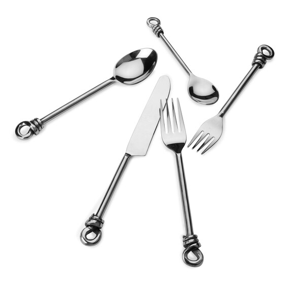 Personalized Cutlery Set Knot Cutlery Set 5 Piece Hostess | Etsy