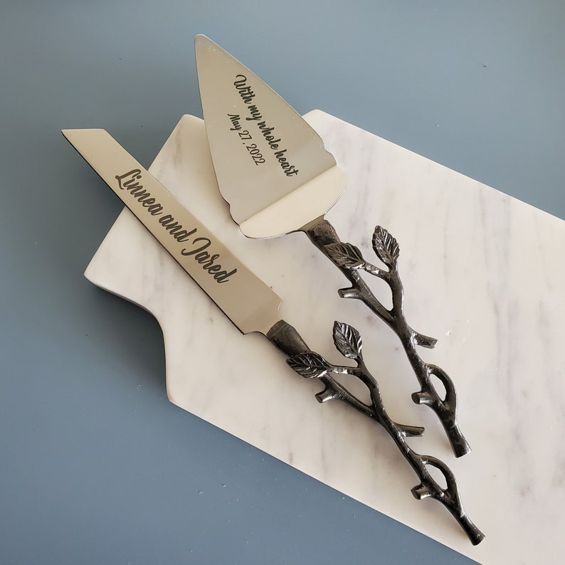 Black Wedding Cake Knife - Personalized Wedding Cake Cutter - Engraved ...