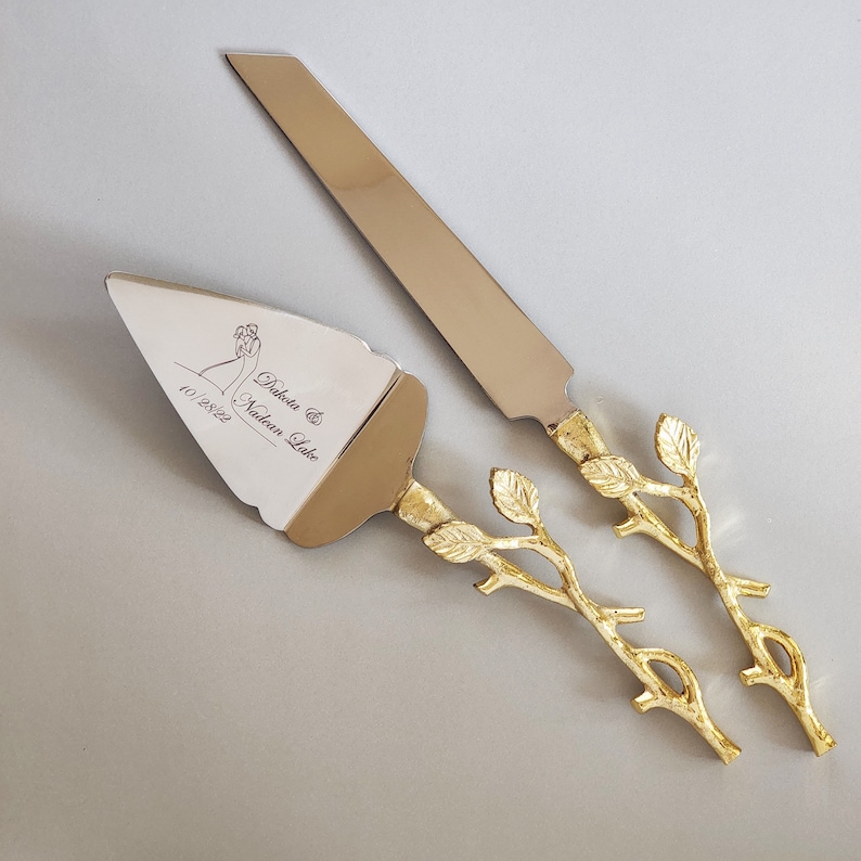 Gold Wedding Cake Knife Personalized Wedding Cake Cutter - Etsy