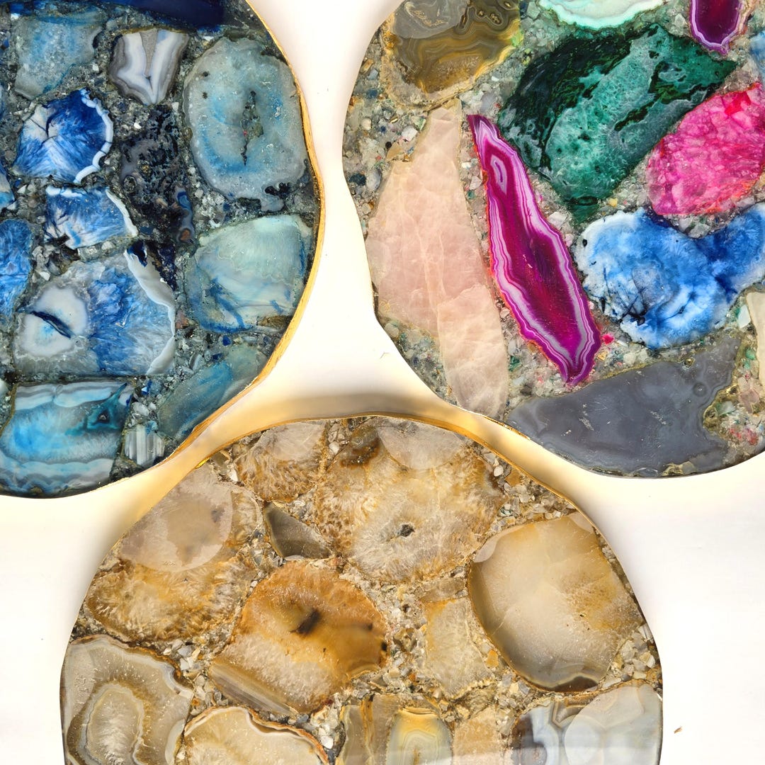 Agate Stone Charcuterie Board Agate Gold Edged Cheese Board Gold Cheese ...