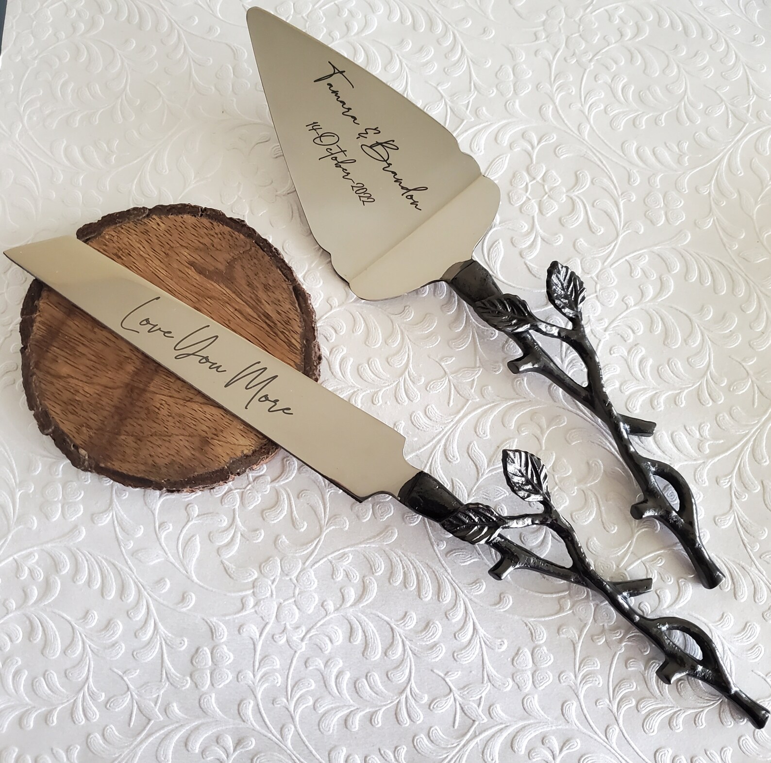 Black Wedding Cake Knife Personalized Wedding Cake Cutter | Etsy