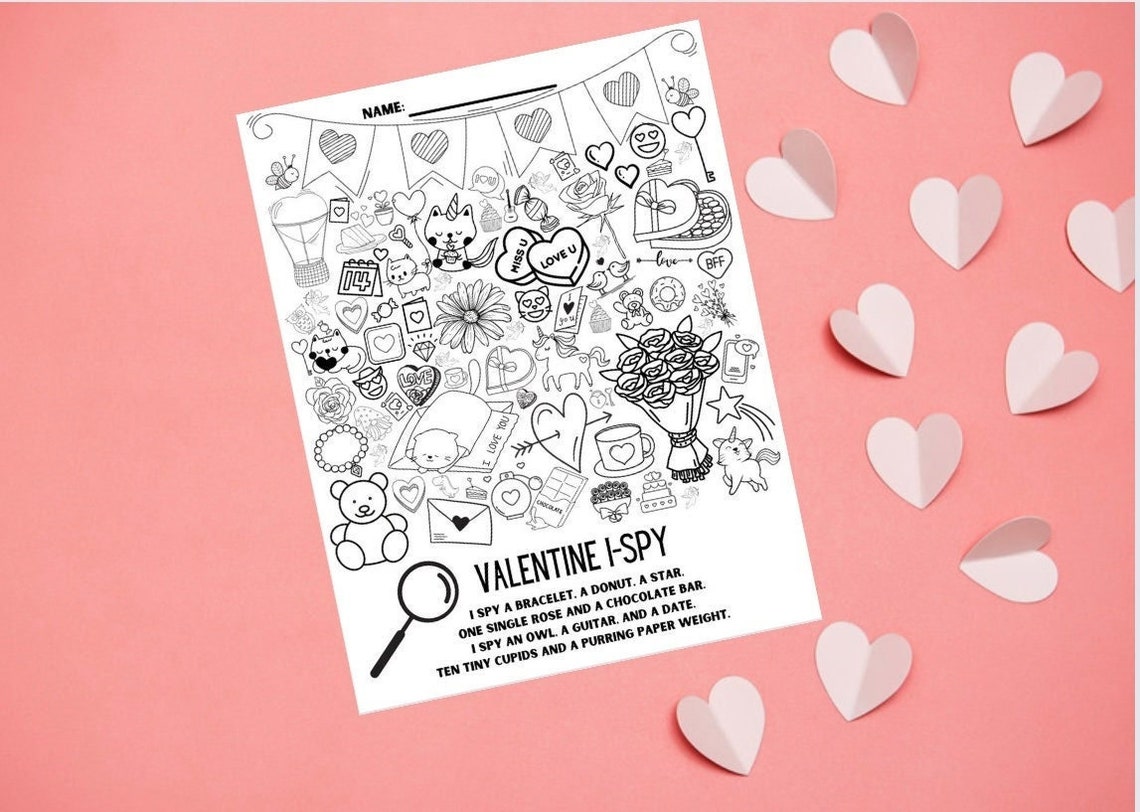 Valentines Day Activity / Valentines Day Printable / Valentine I Spy ...