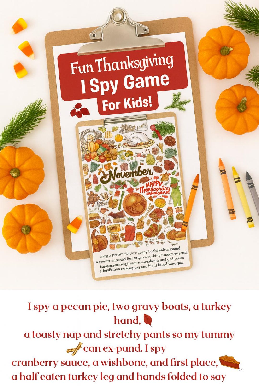 Thanksgiving I Spy Printable Game & Coloring Page (digital Download) - Etsy
