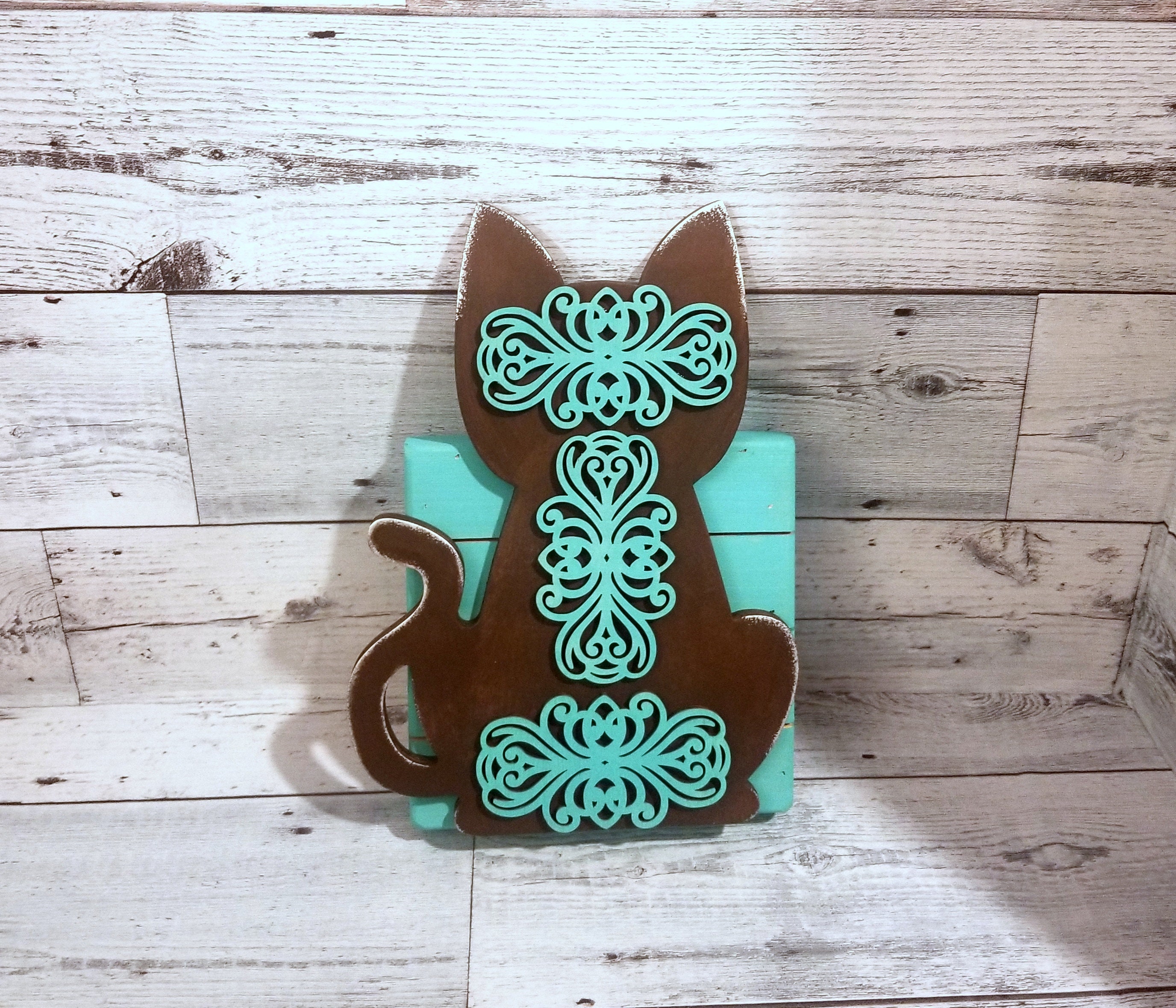 Wood Wall Cat Hanging/ornate Cat Decor/cat Picture/feline Wall - Etsy
