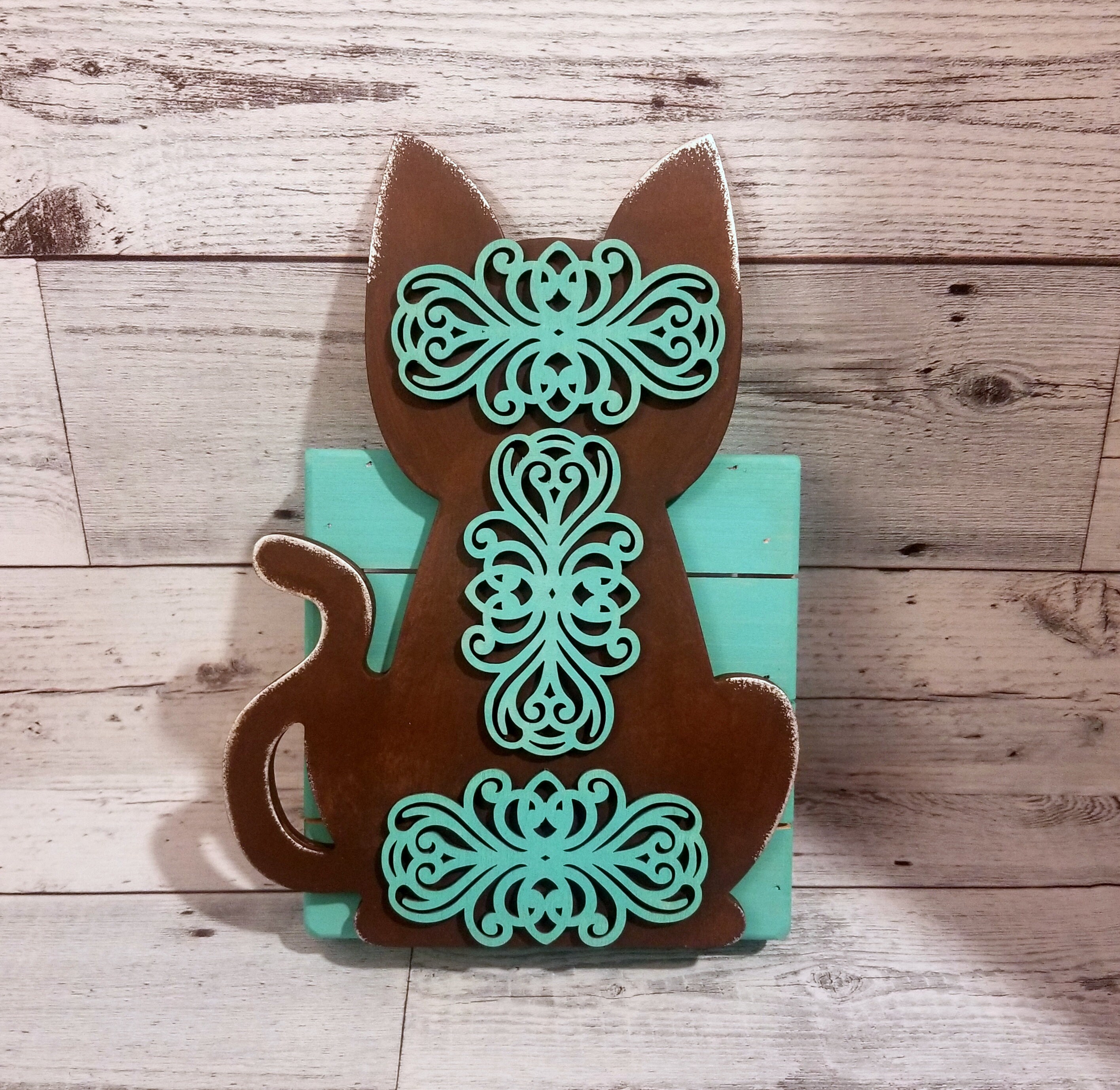 Wood Wall Cat Hanging/ornate Cat Decor/cat Picture/feline Wall - Etsy