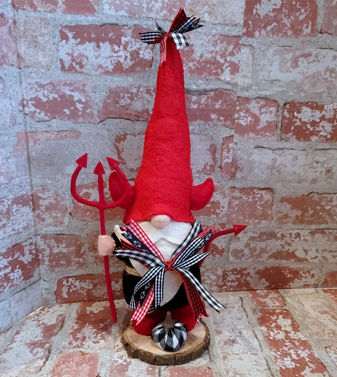 Halloween Gnome / Felted Fall Gnome / Devil Gnome / Fall Gnomes / Devil ...