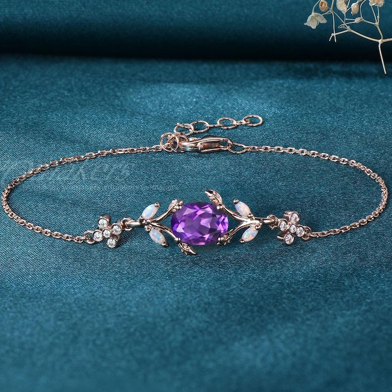 Tear Drop Amethyst Bracelet - Etsy