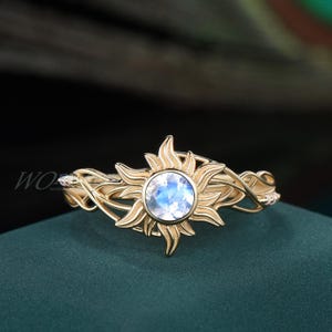 Rapunzel Inspired Ring Natural Moonstone Engagement Ring Twist Vine ...
