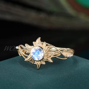 Rapunzel Inspired Ring Natural Moonstone Engagement Ring Twist Vine ...