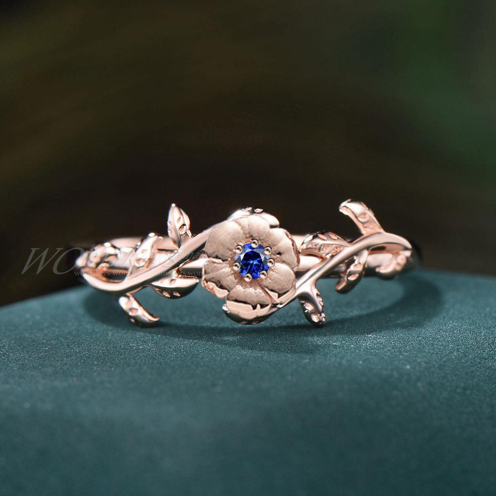 Rose Birth Flower Round Cut Color Change Alexandrite Ring June ...