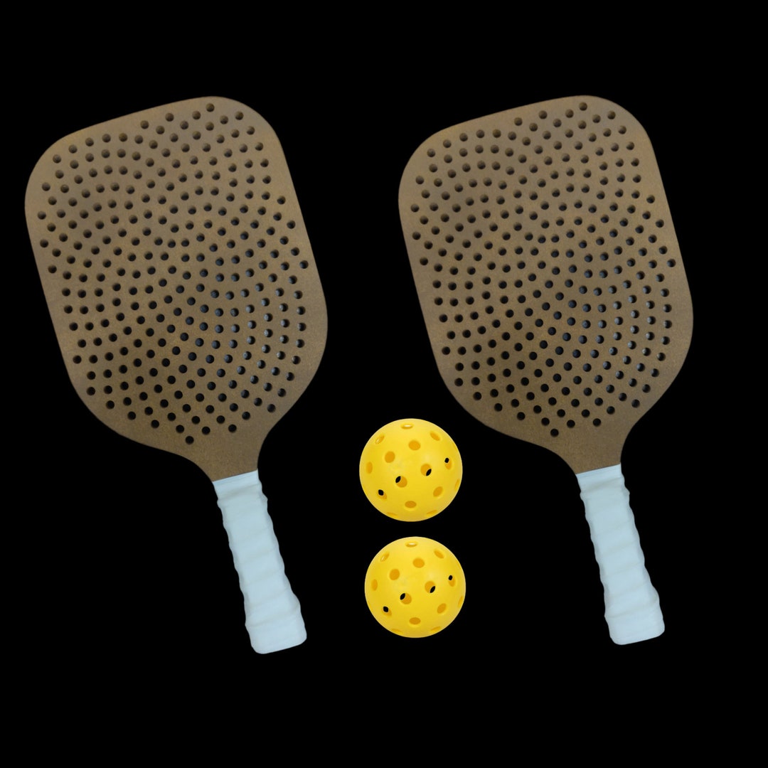 Vintage Brown Wood Pickleball Paddle Set of Two - Etsy