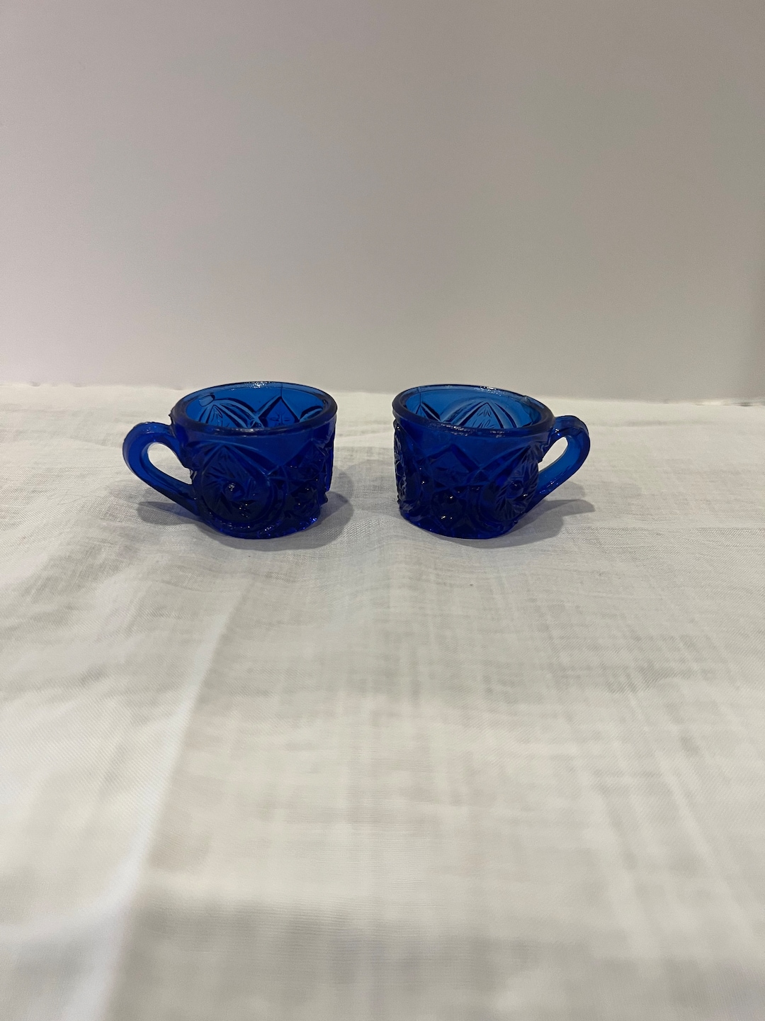 Vintage Miniature Cobalt Blue Tea Set Cups - Etsy
