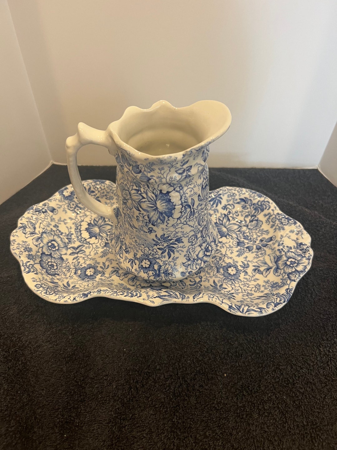 Vintage James Kent Old Foley Pitcher and Tray - Etsy