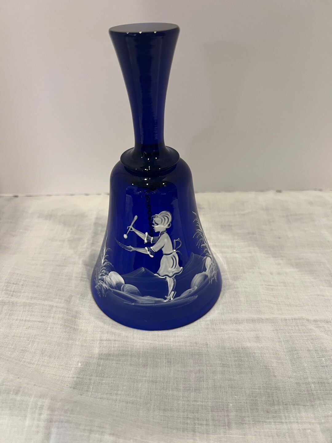 Vintage 1960’s Mary Gregory Cobalt Bell - Etsy
