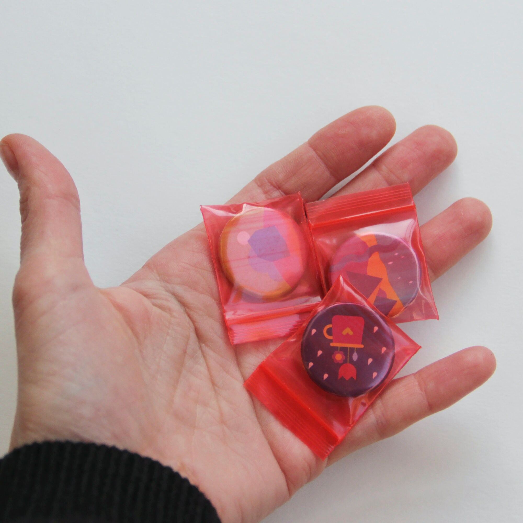 Set of Three Badges by Kuki - Etsy