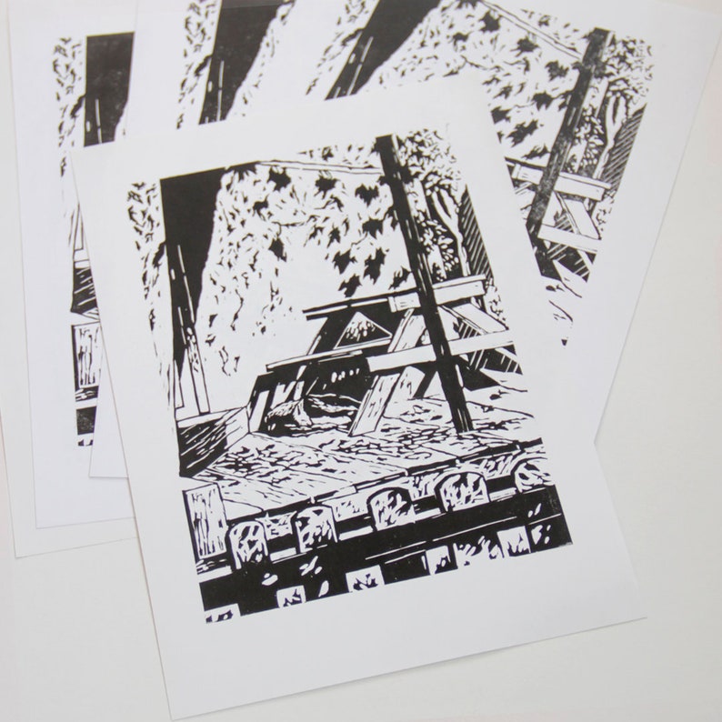 Handmade Linocut Print. Summer - Etsy