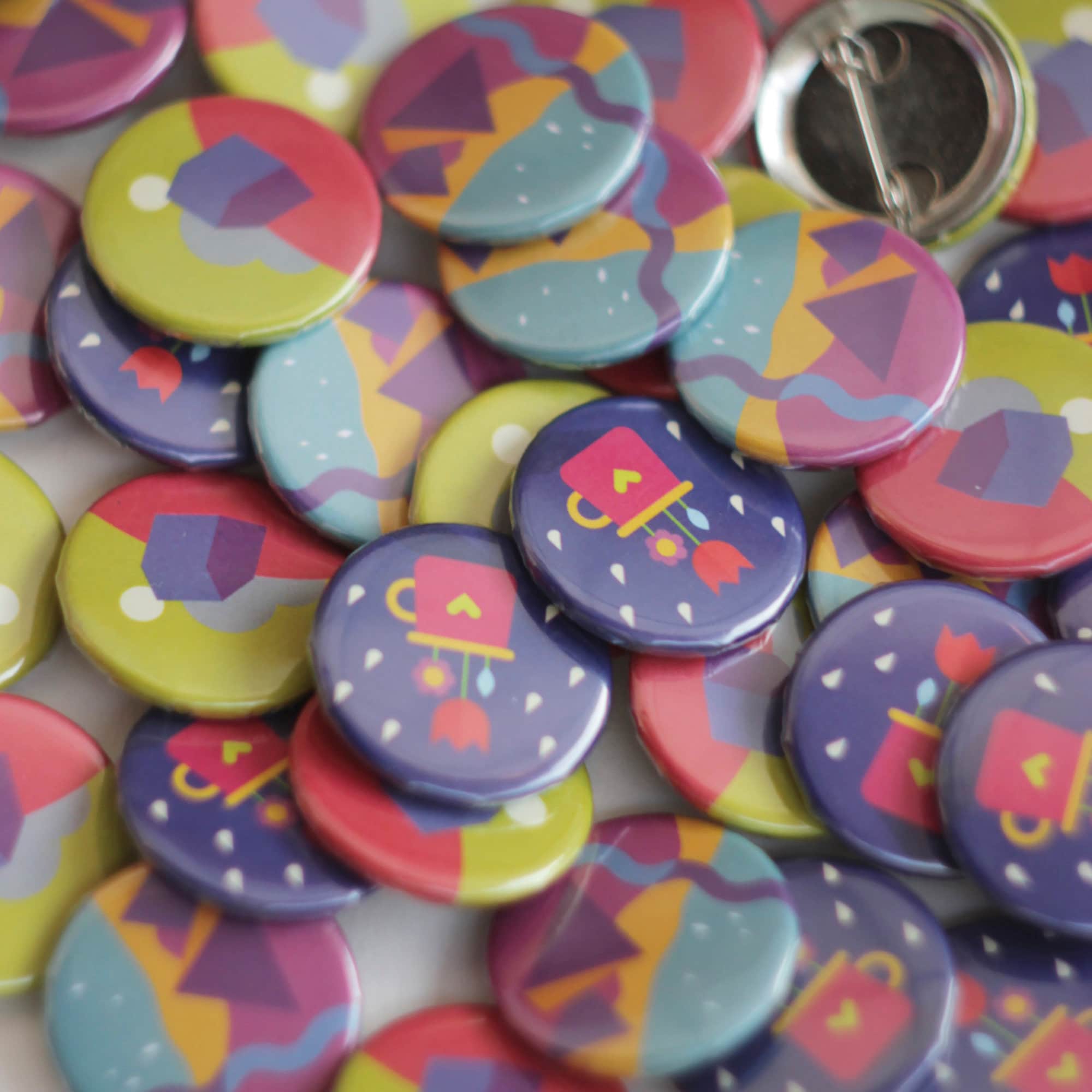 Set of Three Badges by Kuki - Etsy