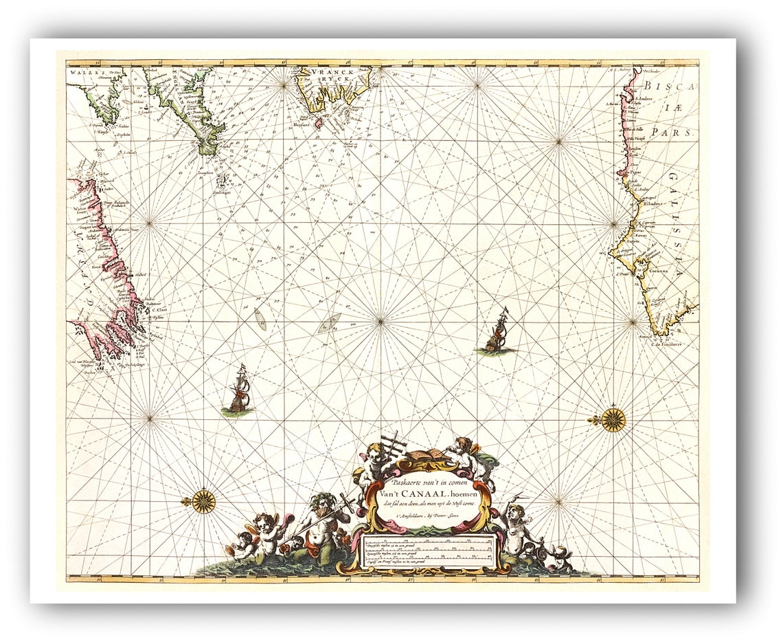 Antique Nautical Chart Maritime Decor Printable Vintage Map | Etsy