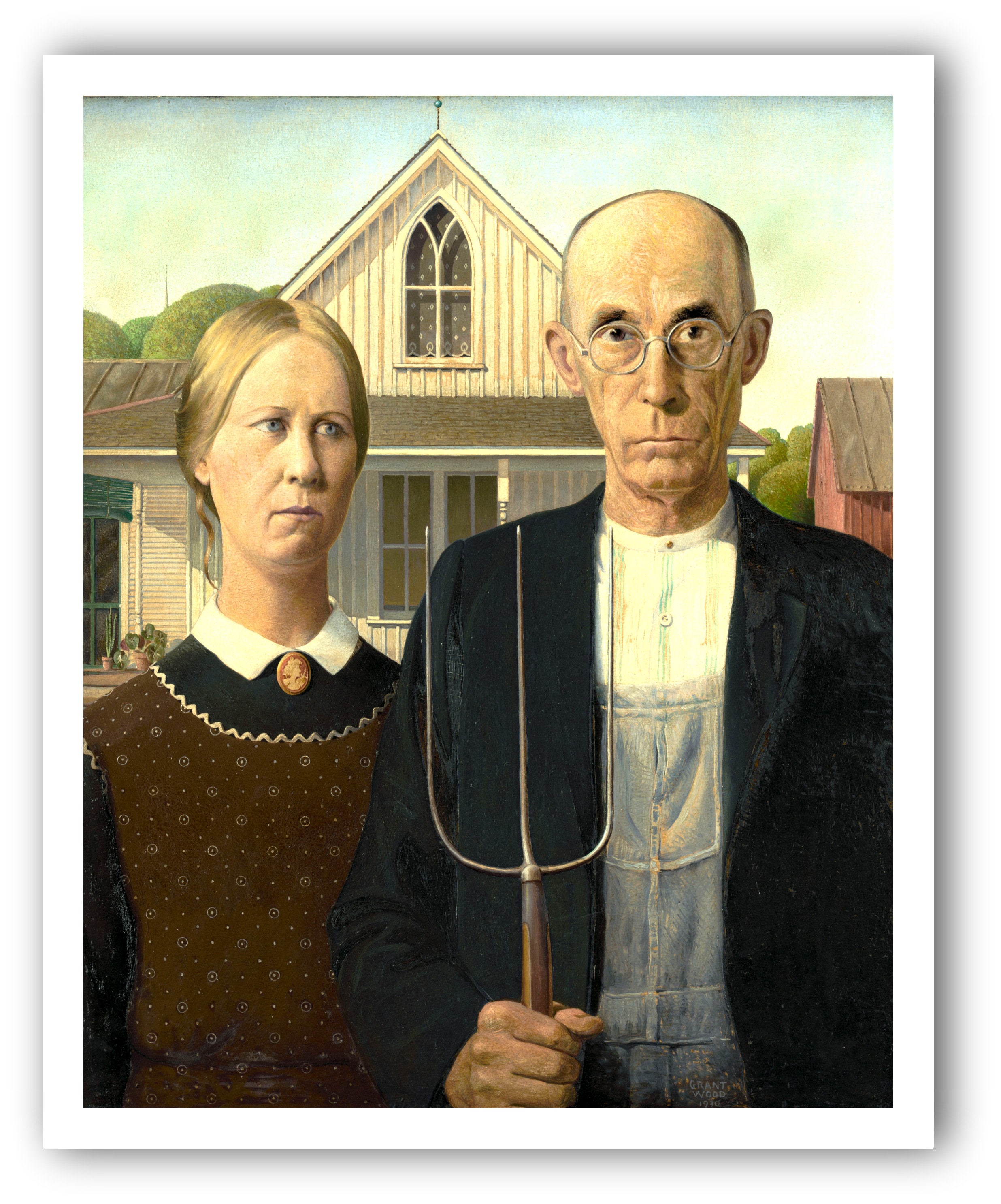 Printable Vintage Art American Gothic by Grant Wood Easy Download High ...