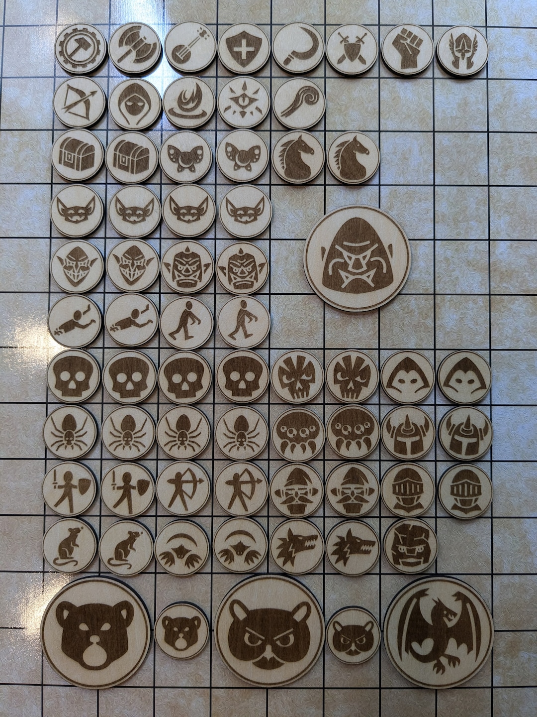 Dnd Token Set - Laser Engraved/cut - Etsy