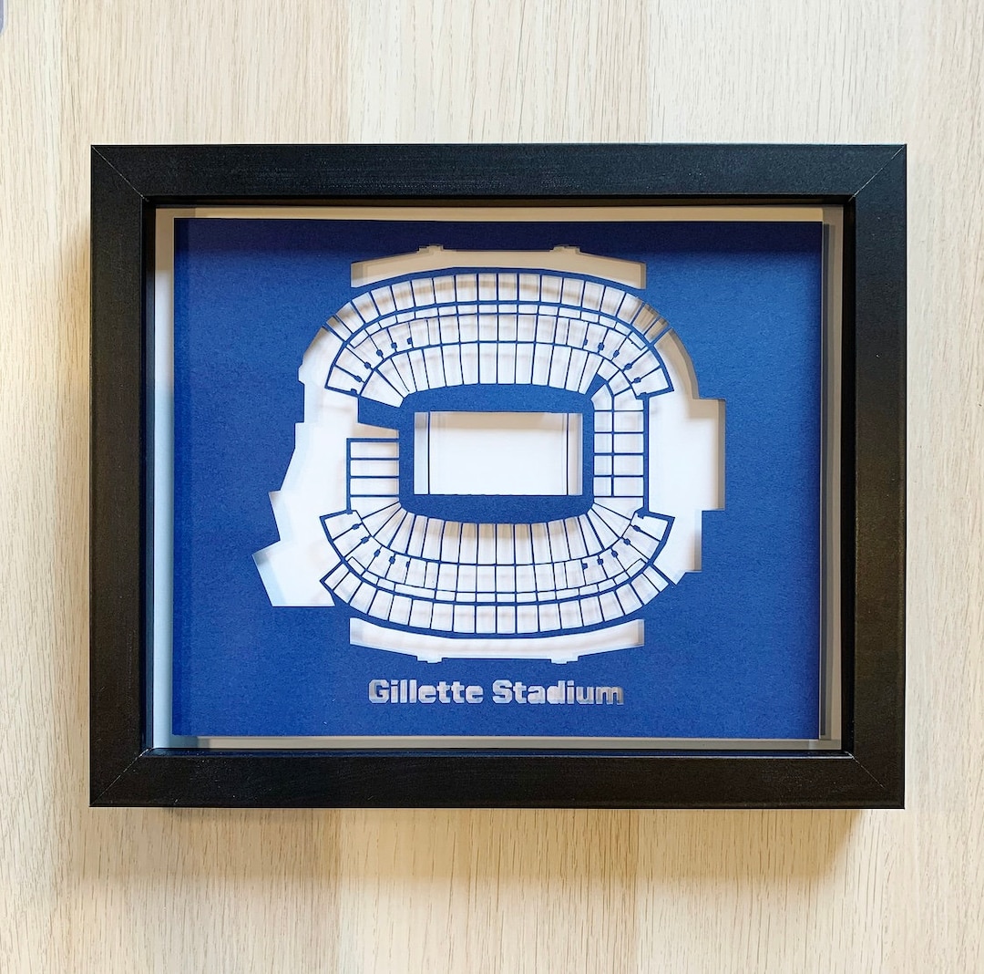 Gillette Stadium Map - Patriots Stadium - Patriots Fan - Paper Art ...