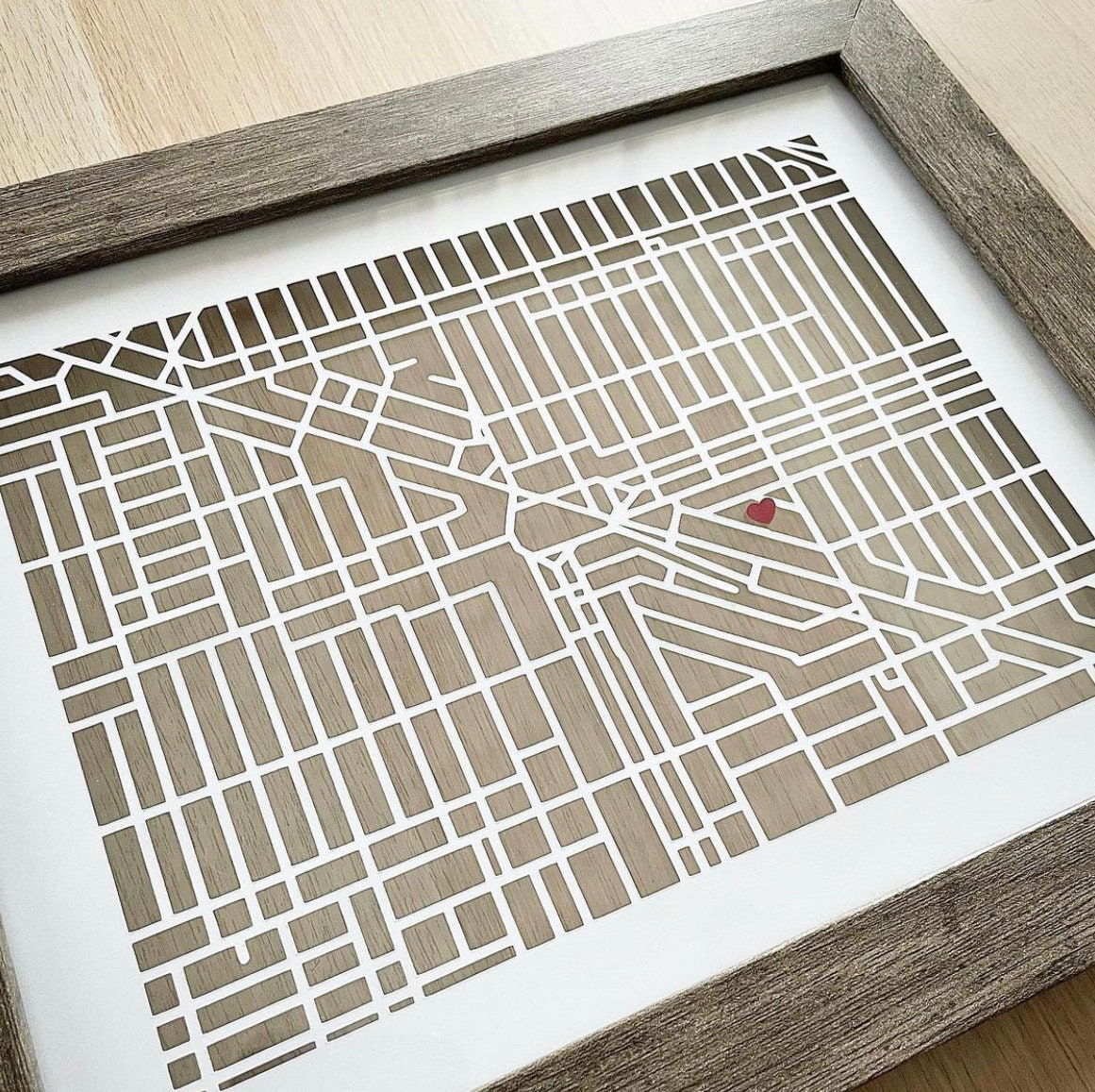 Neighborhood Map City Map Paper Art Custom Map Unique - Etsy