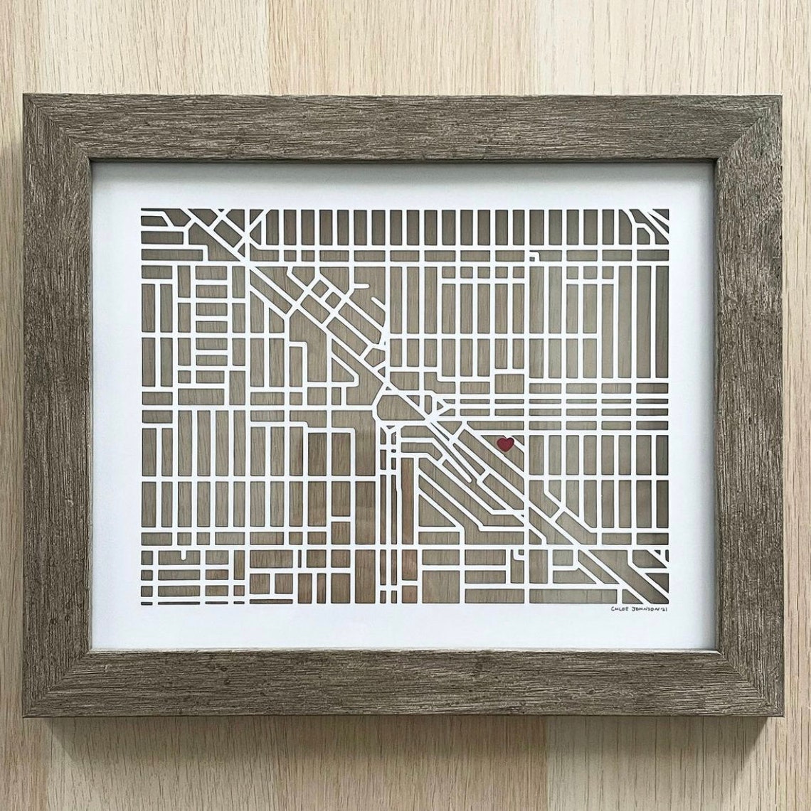 Neighborhood Map City Map Paper Art Custom Map Unique | Etsy