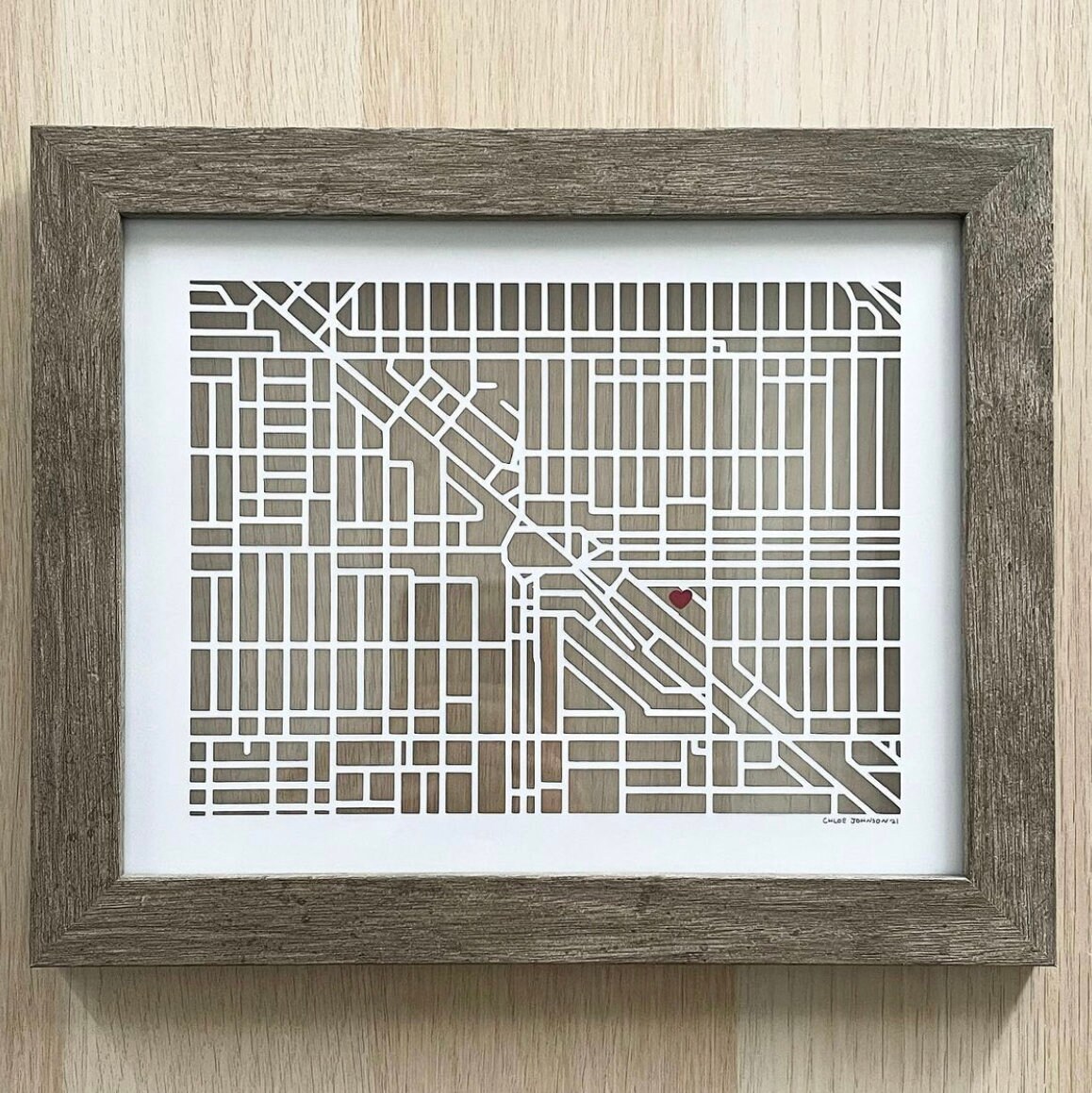 Mapa del vecindario Mapa de la ciudad Arte de papel Mapa - Etsy México