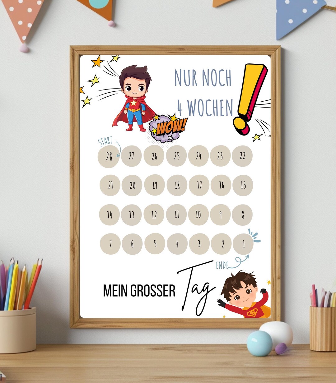 School Enrollment Birthday Countdown for Children to Print Out ...