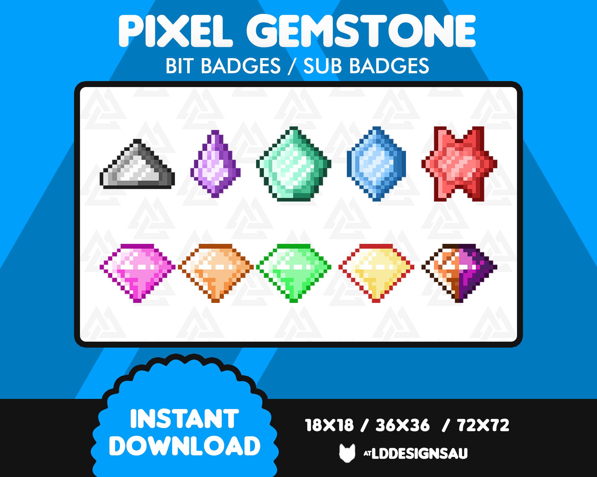 Twitch Bit Badges Sub Badges Pixel Gemstones - Etsy UK