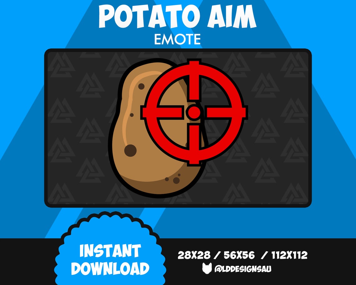 Potato Aim Twitch Emote Potato Aim Discord Emote Streamer | Etsy