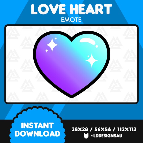 Blue Shiny Heart Emote - Etsy