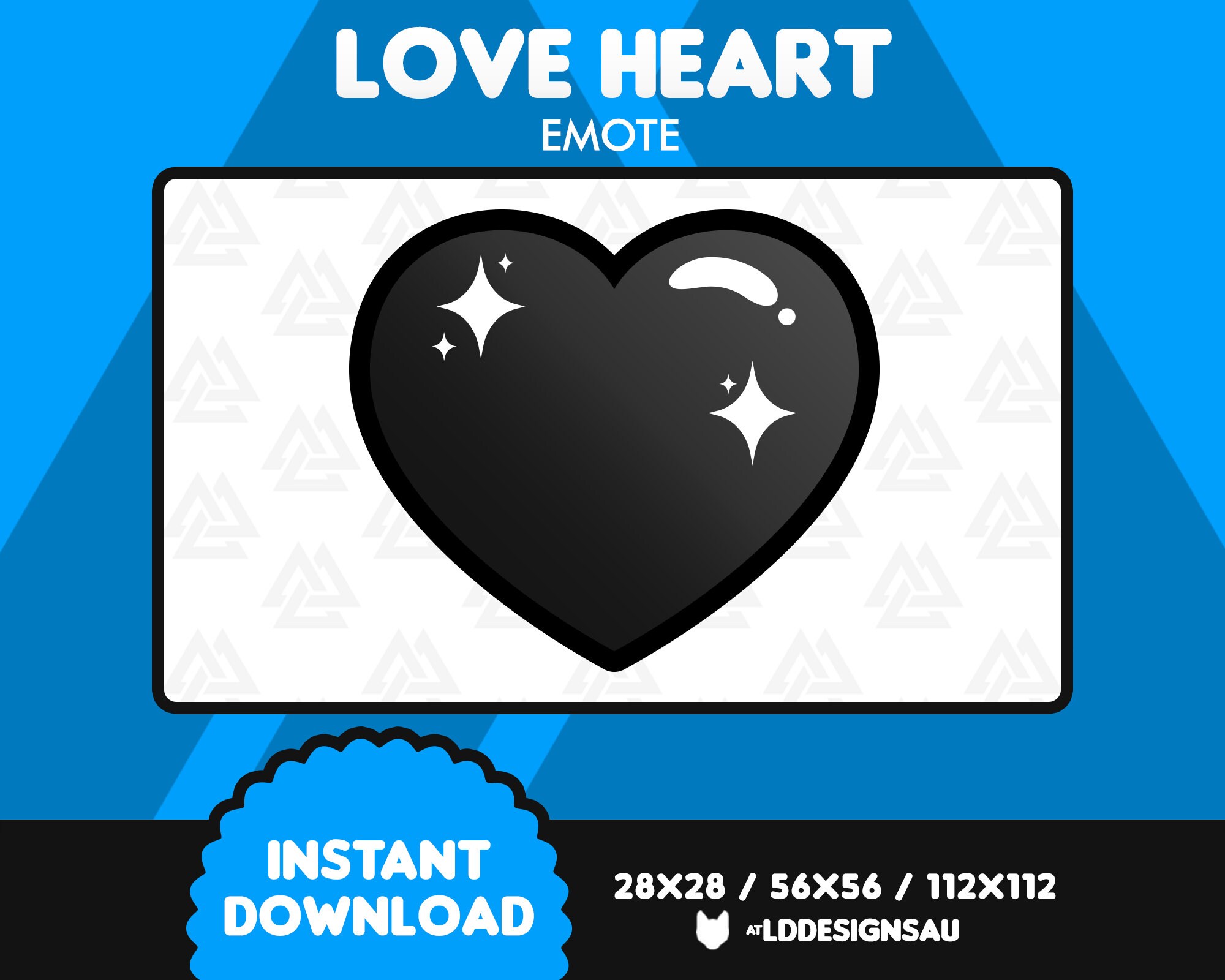 Cute Black Shiny Hearts Twitch Emote Glossy Love Heart - Etsy Canada