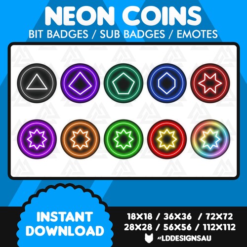 29 X Neon Red Twitch Bit Tier Badges Twitch Bit Badges - Etsy