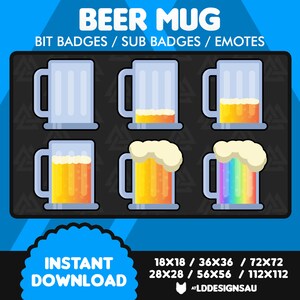 Beer Sub / Bit Badges for Twitch, Discord, Streaming / Loyalty Badges ...