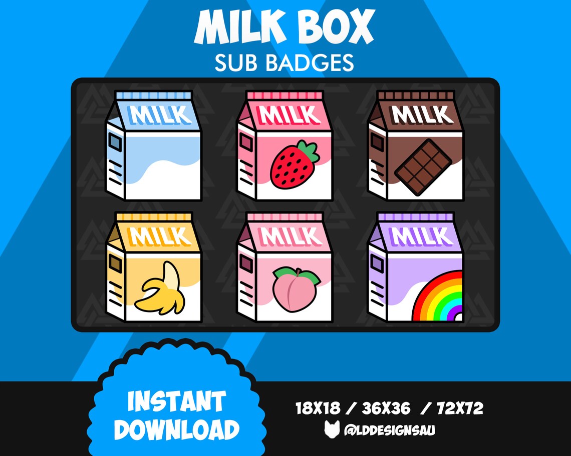 Milk Box Sub Badges Milk Carton Twitch Subscriber Badges | Etsy