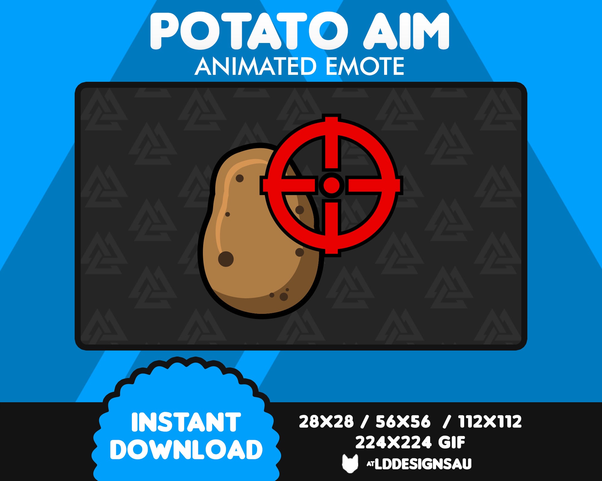 Animated Twitch Emote Potato Aim Potato Aim Emote Funny - Etsy UK